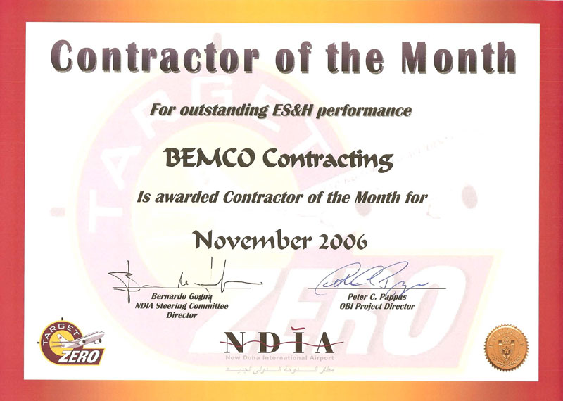 Arabian Bemco Contracting Co. Ltd. - Certifications